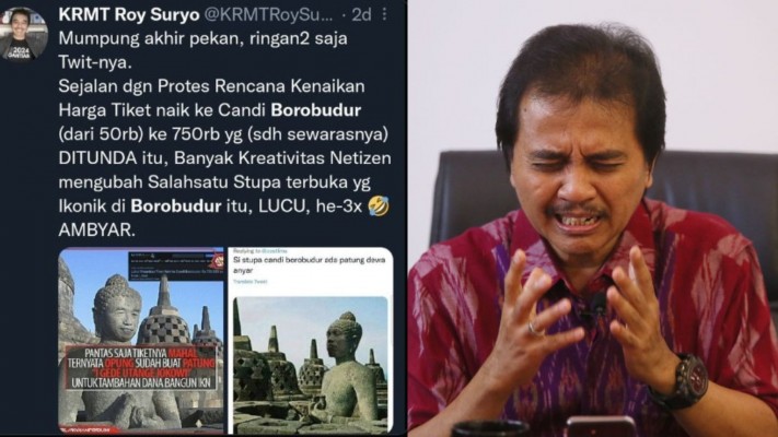 Roy Suryo Dituding Lecehkan Pemeluk Buddha Gegara Unggah Foto Stupa Berwajah Jokowi - Harian ...
